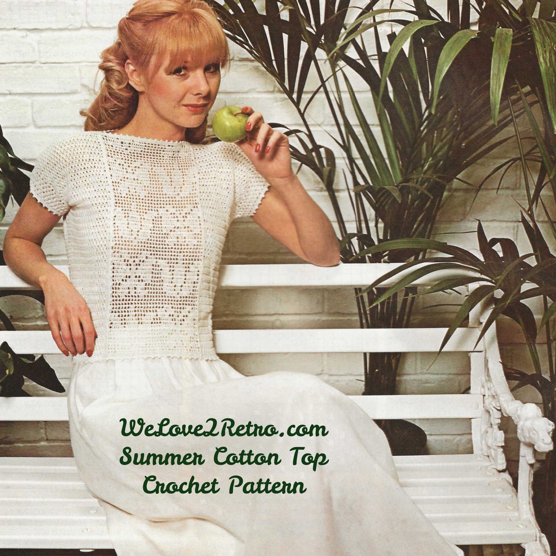 163 Vintage Woman's Top Crochet Pattern, Vintage Crochet Pattern ...