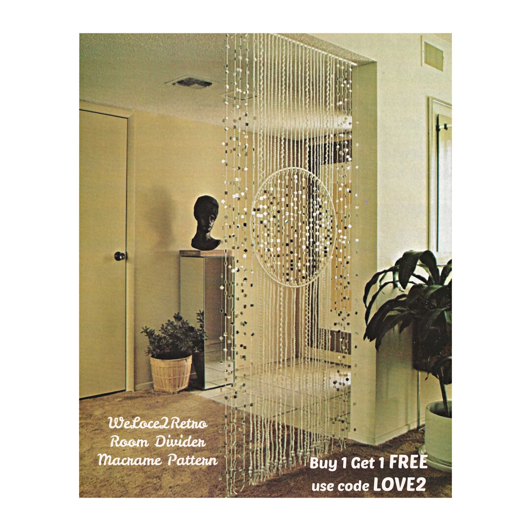 301 Room Divider MACRAME PATTERN, Vintage Macrame Pattern, Retro ...