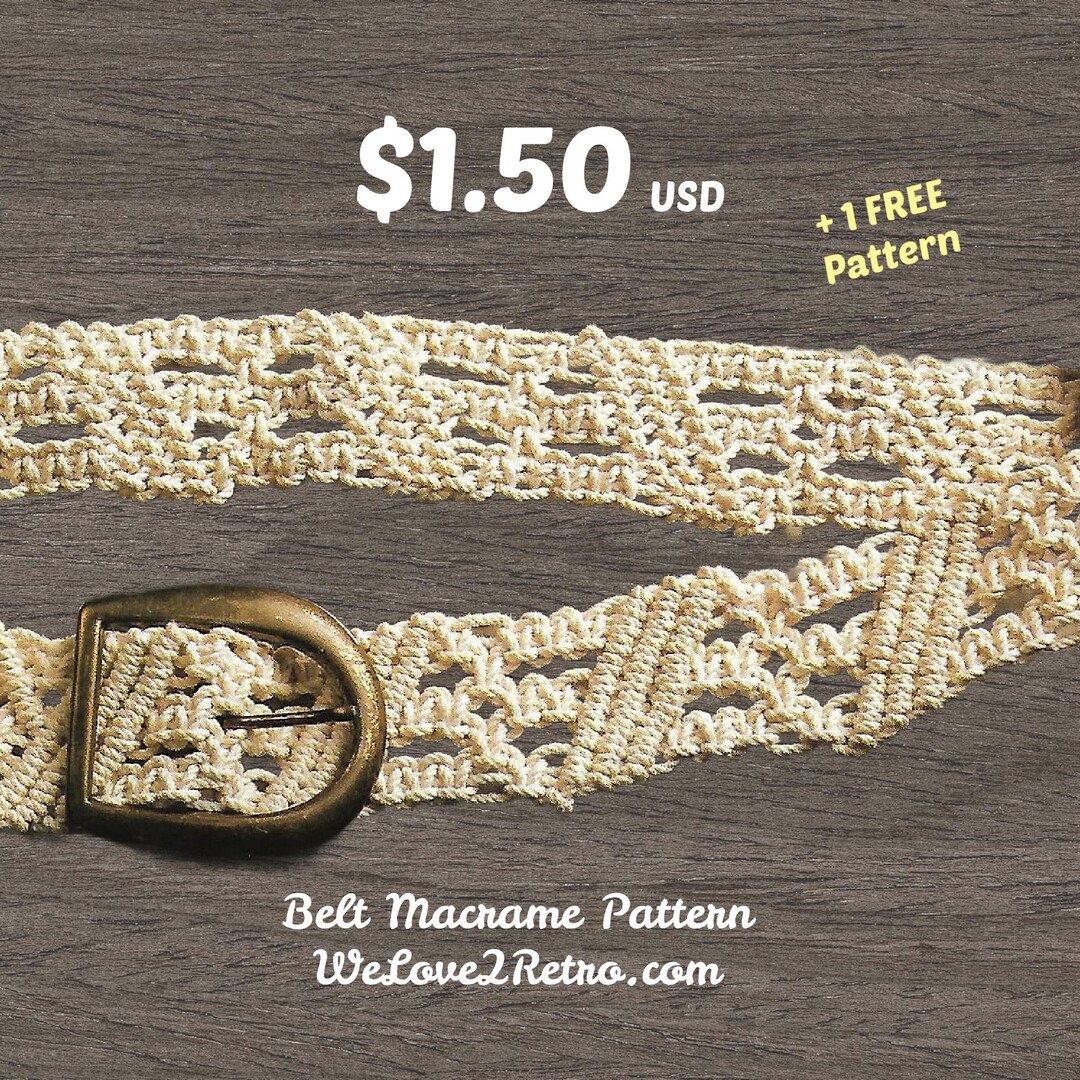 127 Belt Macrame Pattern, DIY Macrame Belt, Easy Macrame Belt Tutorial ...