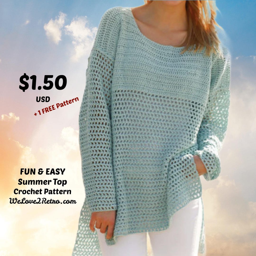 791 EASY Summer Top Crochet Pattern +1 FREE Crochet PATTERN, Crochet ...