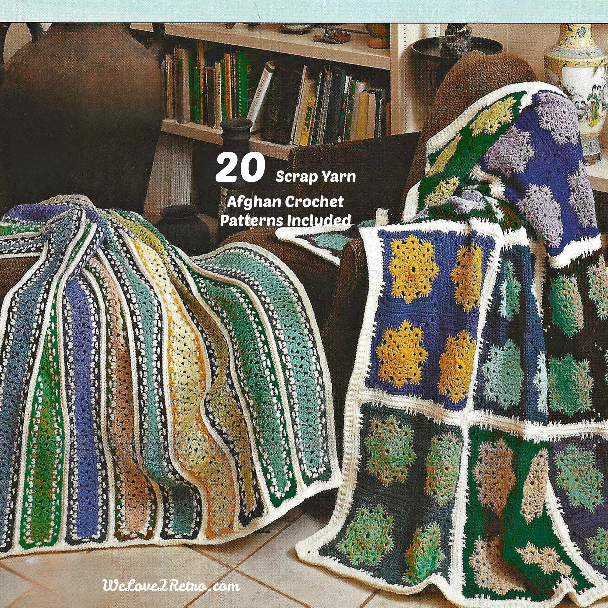 RETIREMENT-SALE*** Scrap Yarn Afghan Crochet Pattern – 20 Easy Lapghans ...