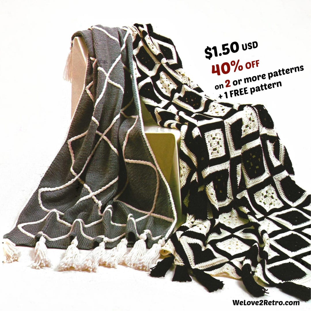 Granny Square Blanket Crochet Pattern: 2 Unique Afghans (PDF Pattern ...