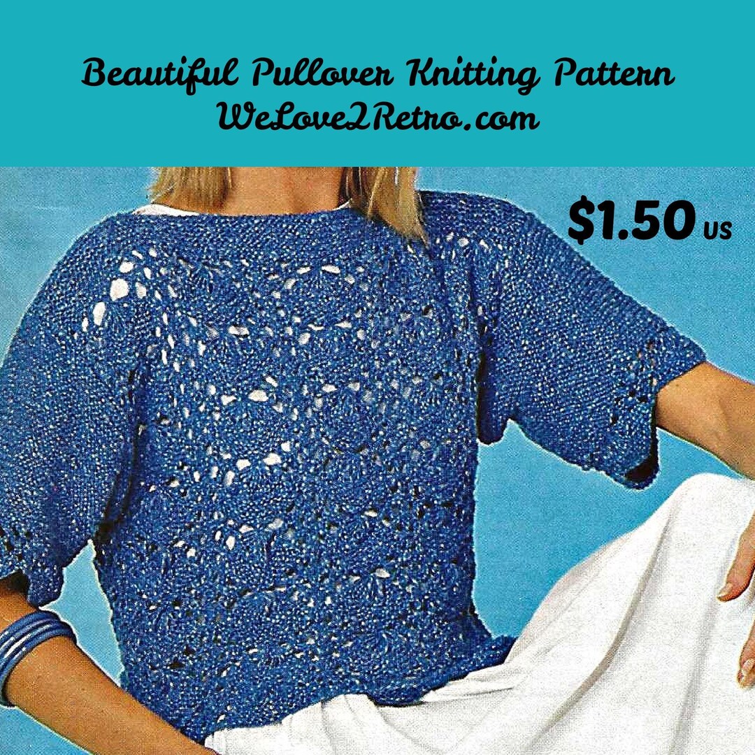 468 Lacy Sweater Knitting Pattern, Knit Summer Top, Knit Lace Top, Boho ...