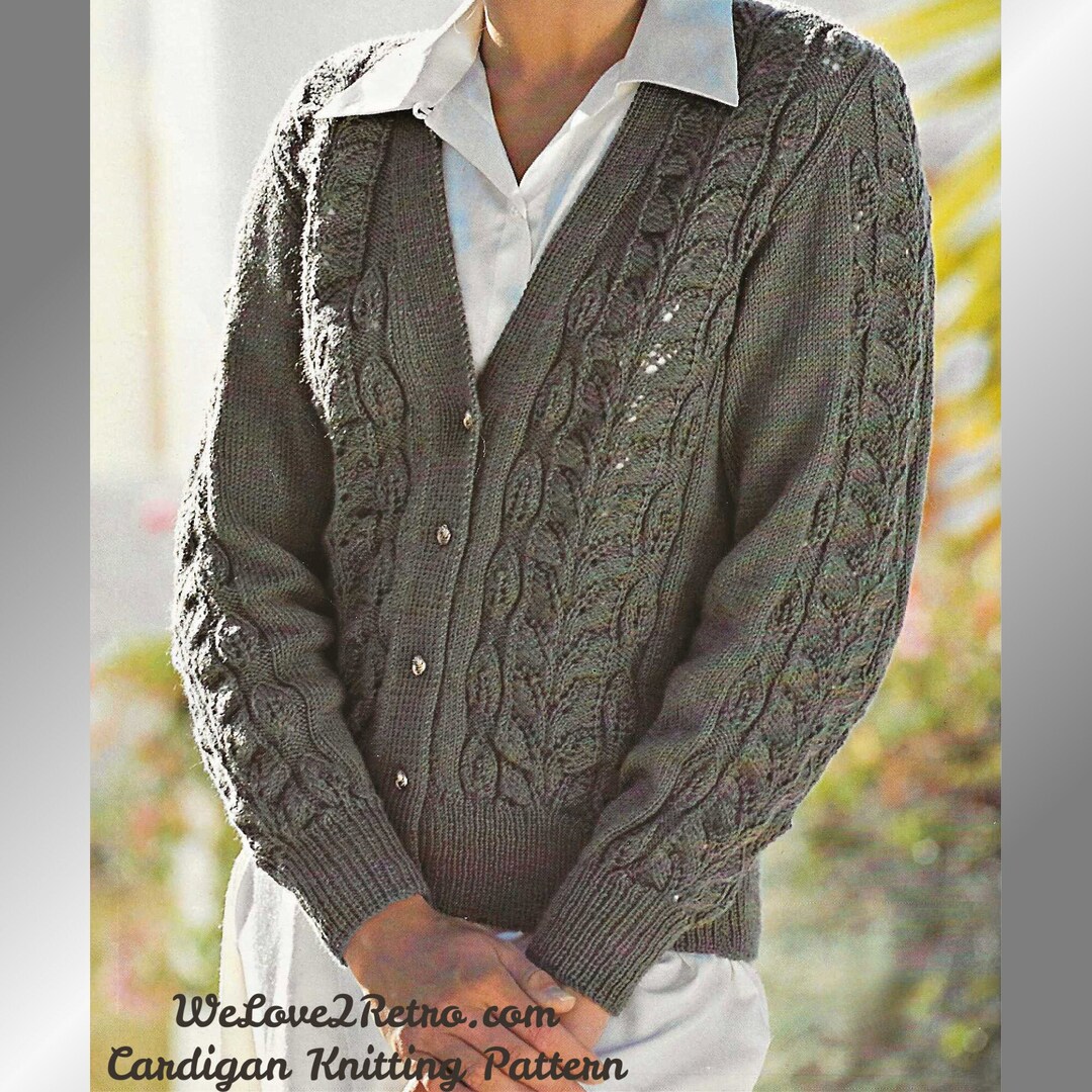 353womans Cardigan KNITTING PATTERN, Retro Cardigan Knitting Pattern ...