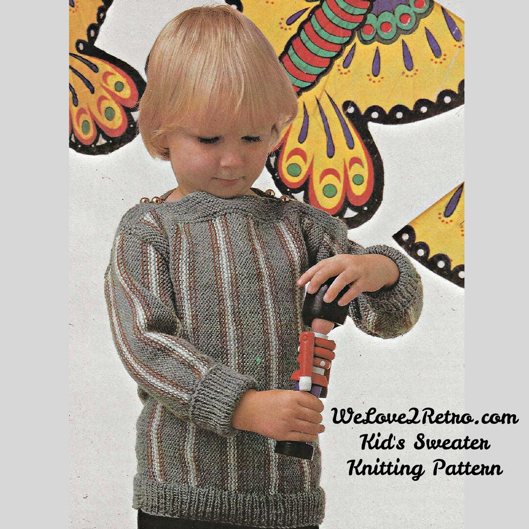 289 Boys Sweater KNITTING PATTERN, Retro Kids Sweater Knitting Pattern ...