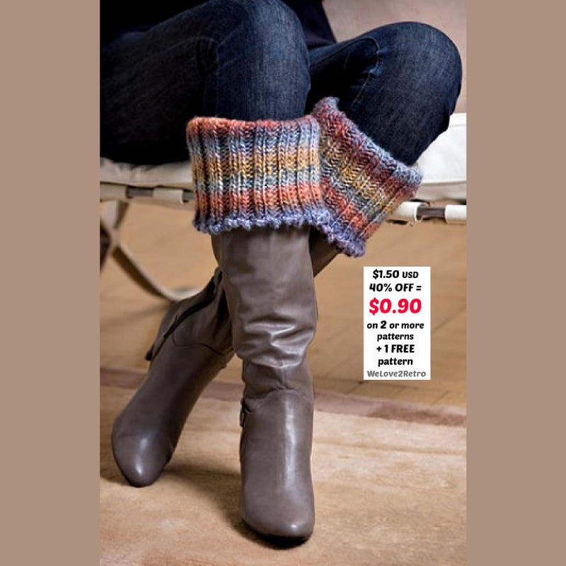 Knit Pattern Boot Cuffs - Etsy UK