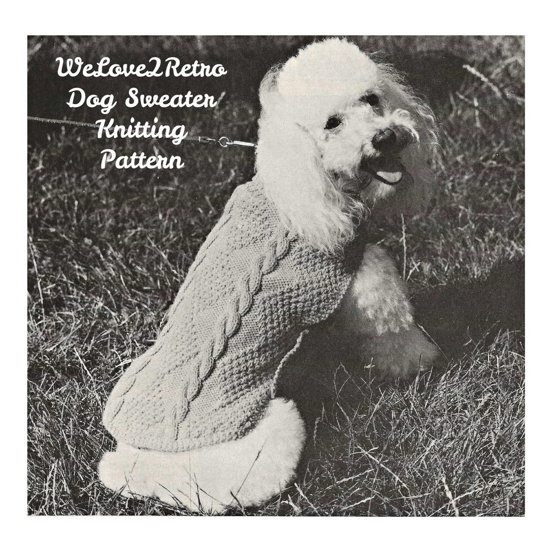 252 Vintage Poodle Coat Knitting Pattern, Easy Dog Coat Knitting ...