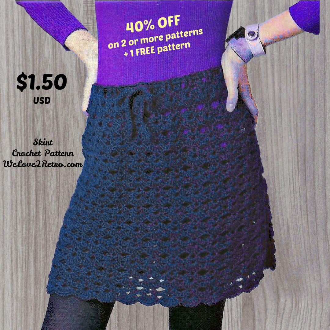Easy Crochet Mini Skirt Pattern: Lacy Vintage Summer Skirt (PDF ...