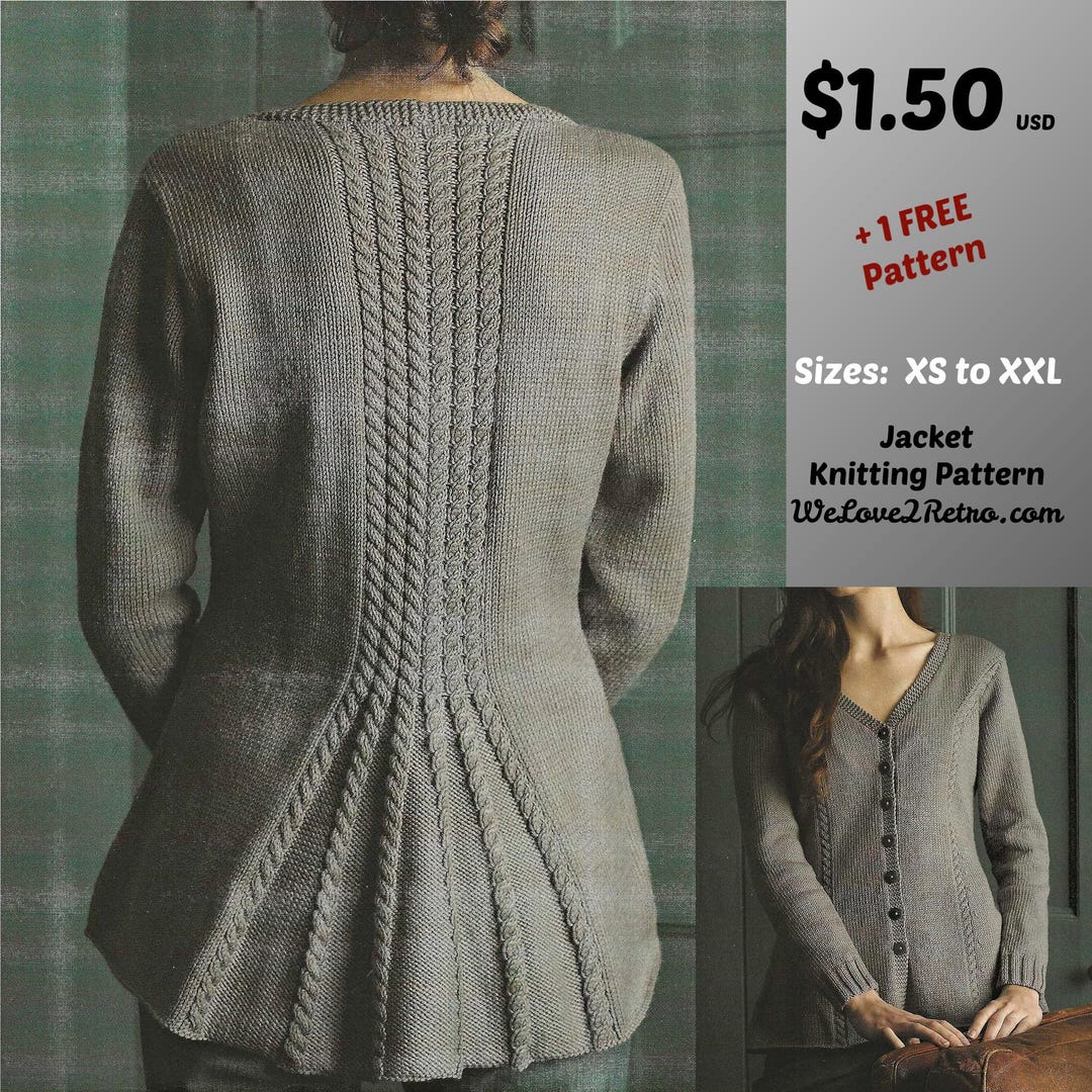 884 Jacket Knitting Pattern +FREE PATTERN, Knitting Jacket, Knitting ...
