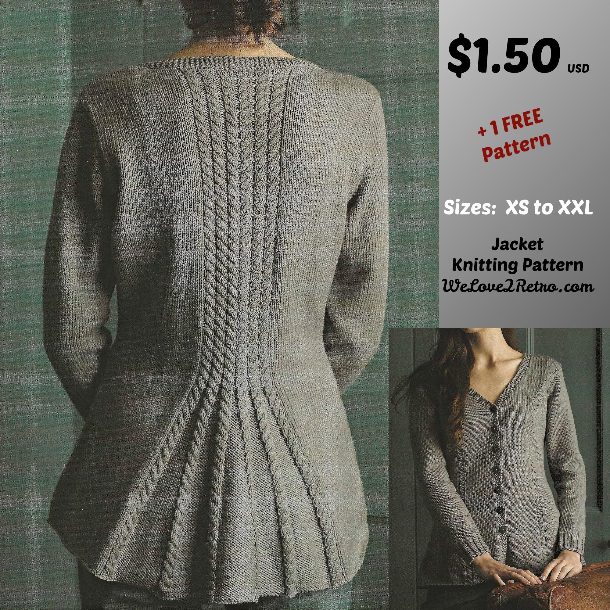 884 Jacket Knitting Pattern, Knitting Jacket, Knitting Cardigan, Knit ...