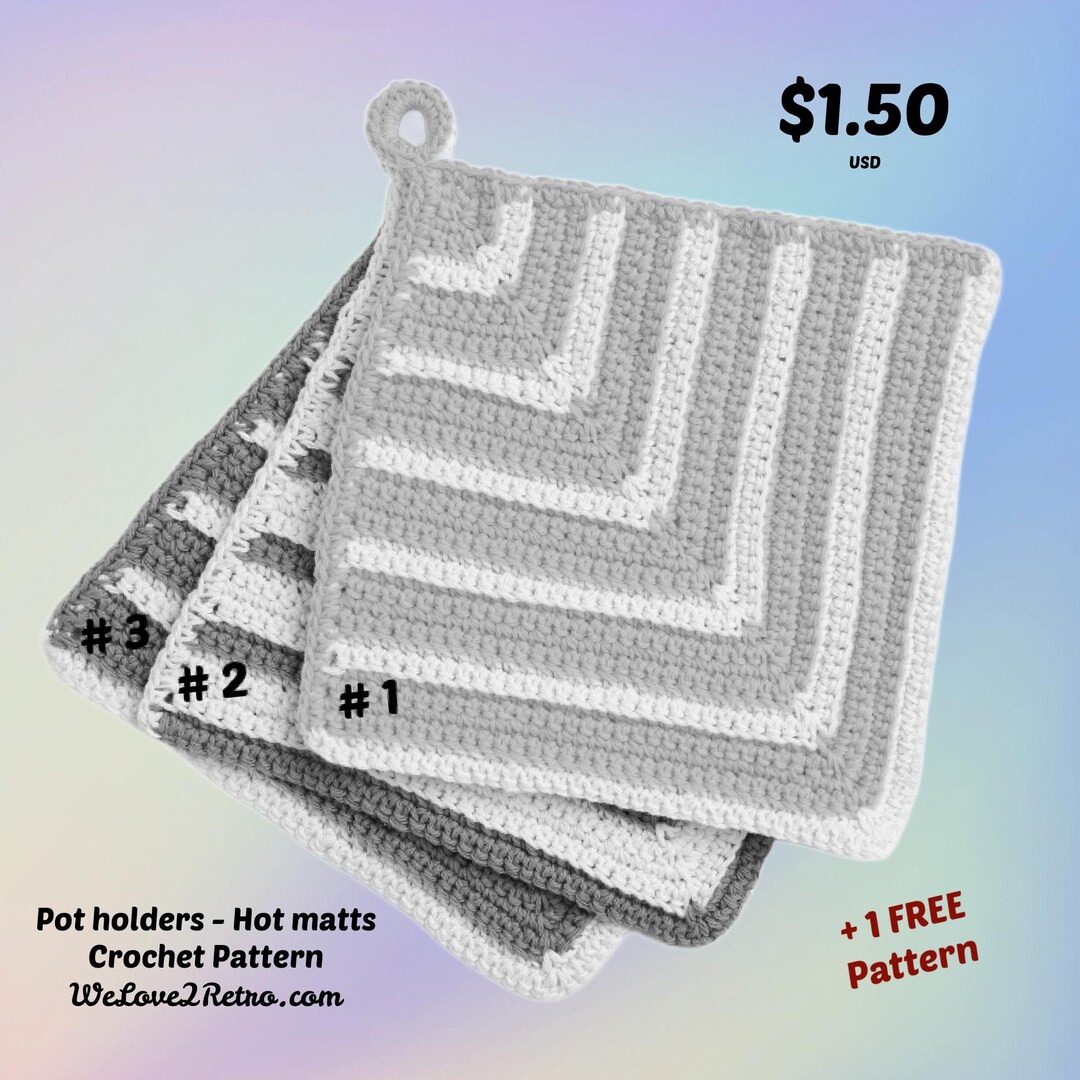 897 Beginner-friendly Potholder Crochet Pattern + FREE CROCHET PATTERN, Crochet for Kitchen ...