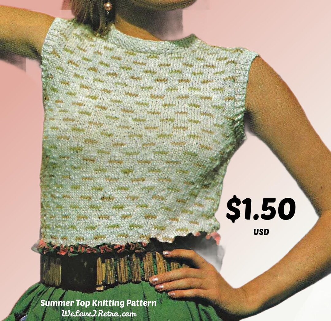 366 EASY Summer Top Knitting Pattern +1 FREE Knitting Pattern, Knit ...