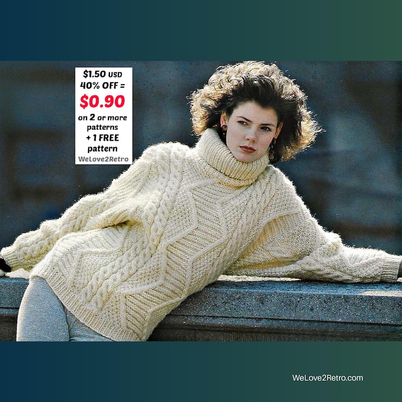 RETIREMENT-SALE*** Aran Sweater Knitting Pattern – Irish Cable Jumper ...