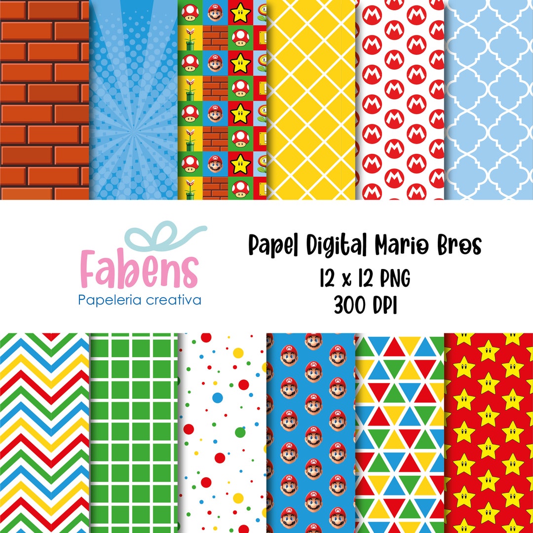 Super Mario Bros / Digital Paper / 12 Pattern High Quality / Background ...