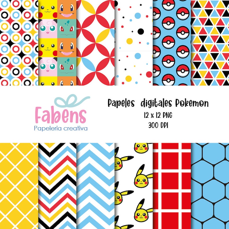 Pokemon / Digital Paper / Pokemon Digital Paper / Birthday / Background ...