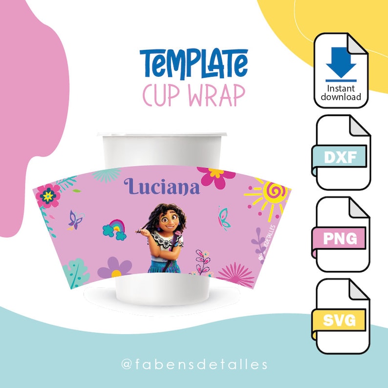 Cup Wrap Template 9 Oz / Digital File / Instant Download / SVG File ...