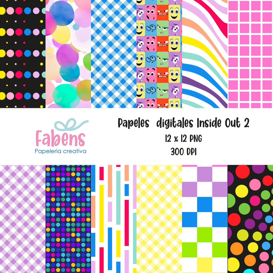 Inside Out 2 / Digital Paper / 12 Pattern High Quality / Background ...