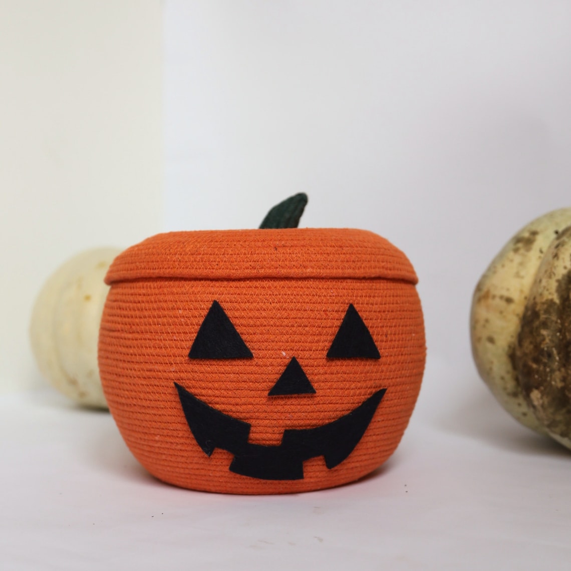 Halloween Candy Basket Cotton Rope Pumpkin Basket for - Etsy