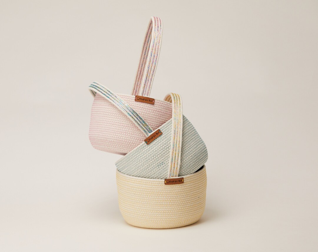 Easter Basket | Rope Easter Gifts | Cotton Rope Basket | Easter Bunny ...