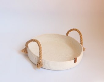 White Cotton Rope Basket - Etsy