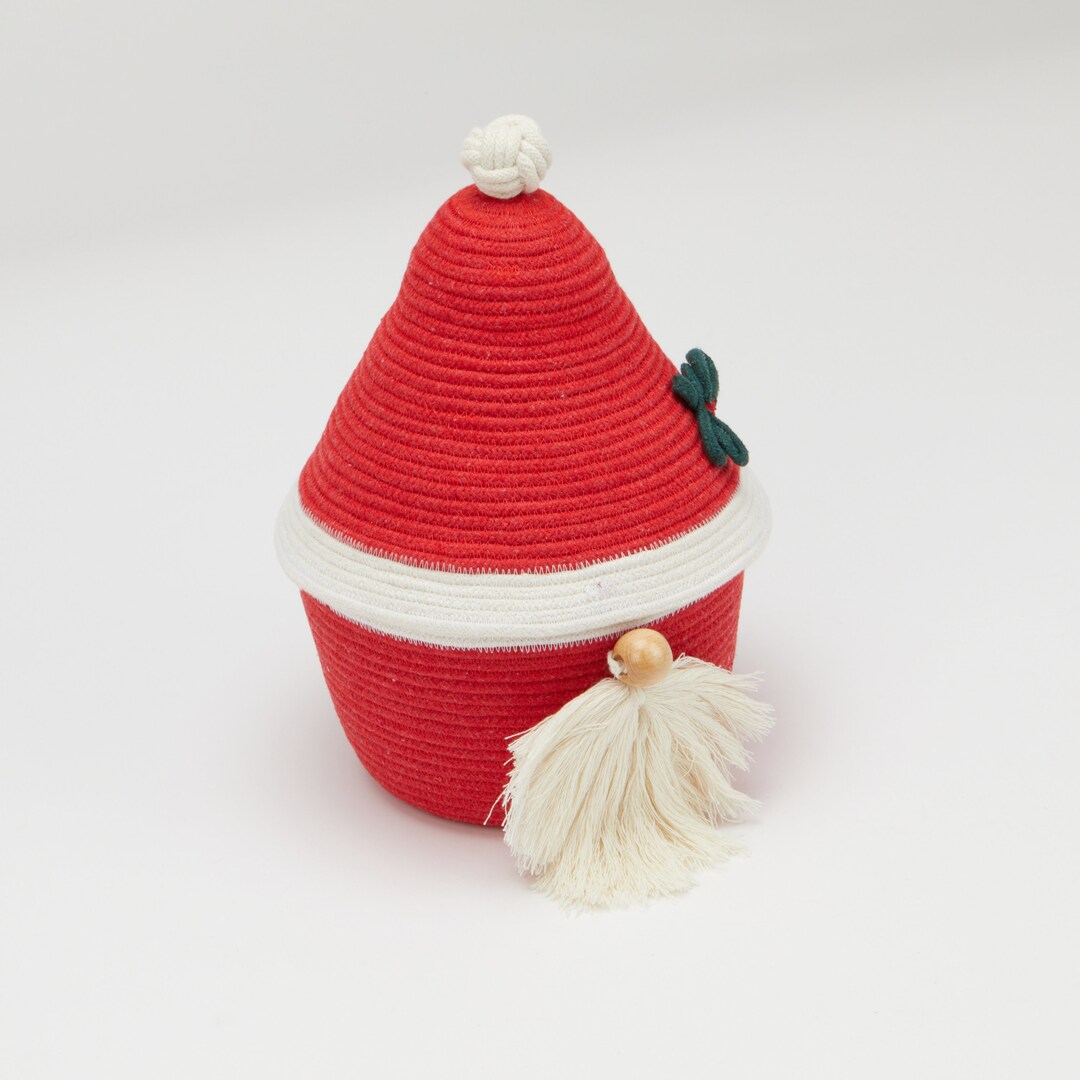 Handmade Santa Claus Woven Box Holiday Decorating Santa Clause Decor ...