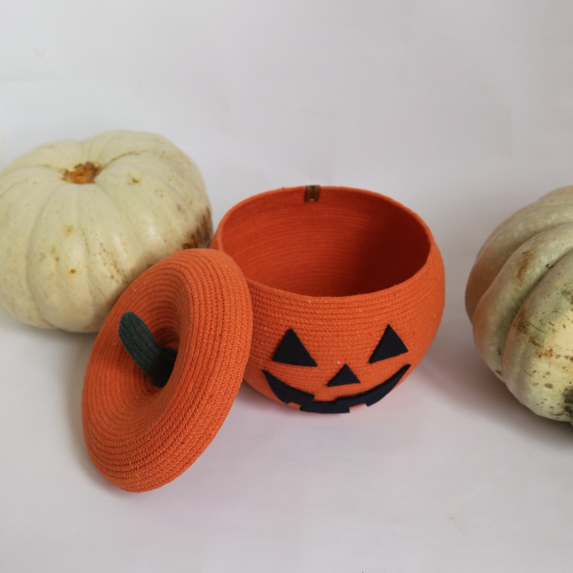 Halloween Candy Basket Cotton Rope Pumpkin Basket for - Etsy