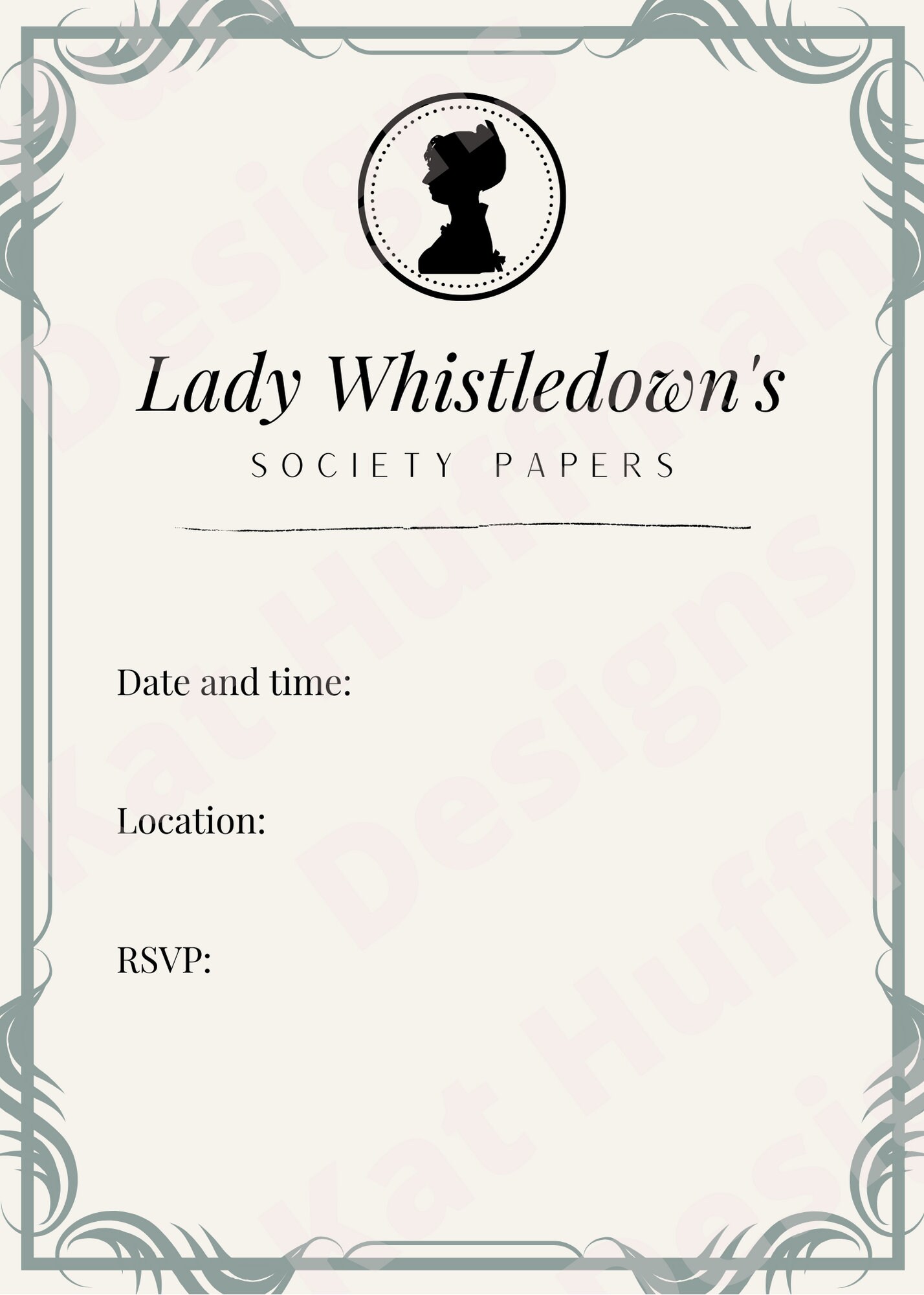 Bridgerton Lady Whistledown Invitation Etsy