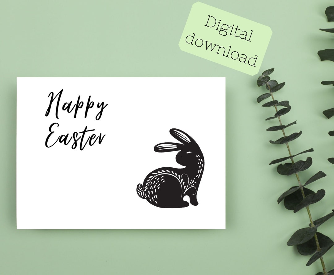 3 Minimal Printable Easter Greeting Card Designs Instant Download 7 X 5 ...