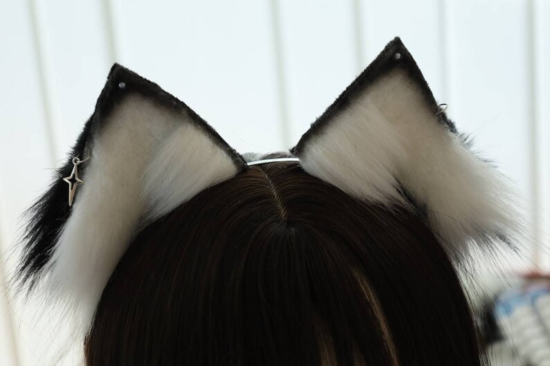 Black Cat Ears With Piercing - Etsy