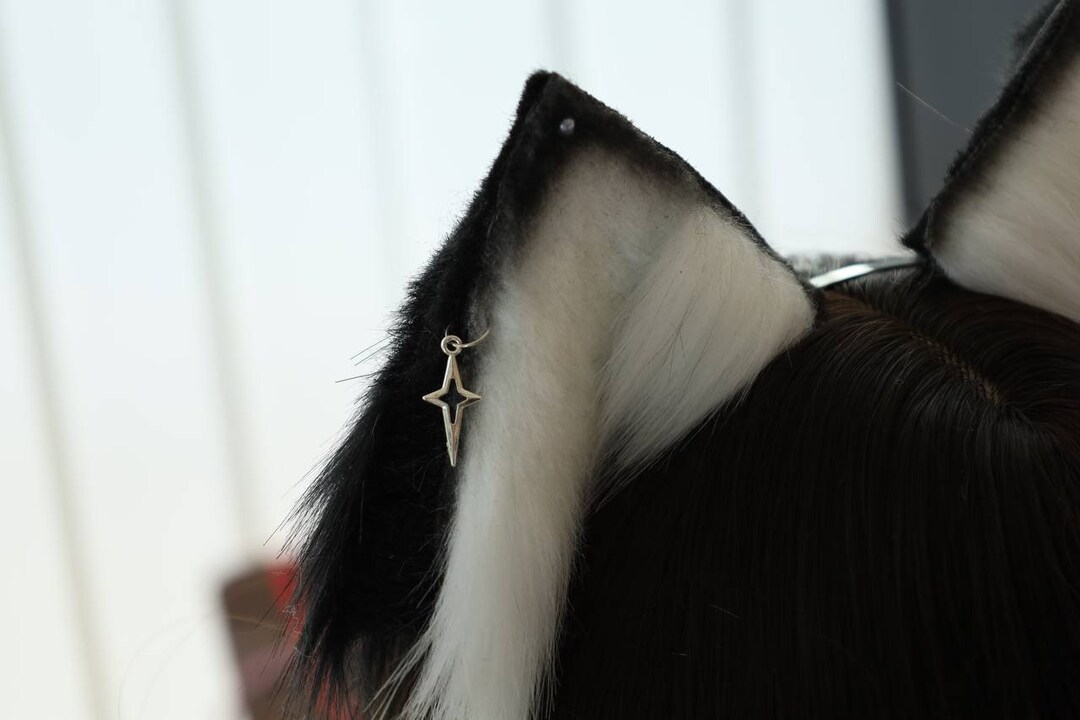 Black Cat Ears With Piercing - Etsy