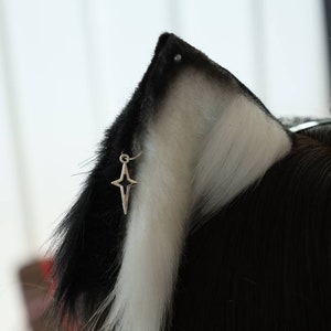 Black Cat Ears With Piercing - Etsy