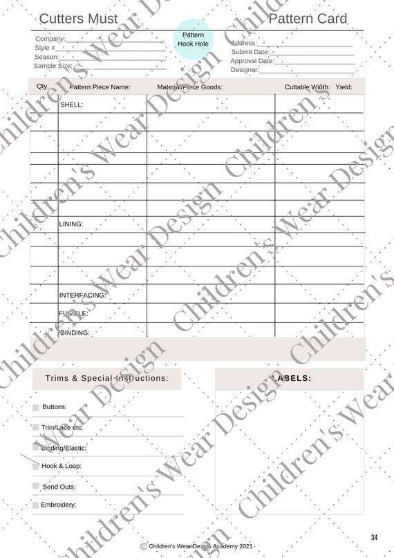 Pattern Card-cutters Must Template | Etsy