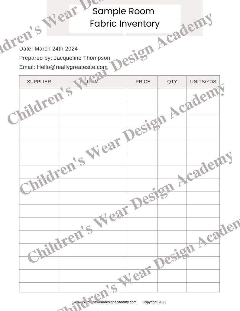 Fabric Inventory Sheet for Fashion and Apparel Industry, Swatch Sheet ...
