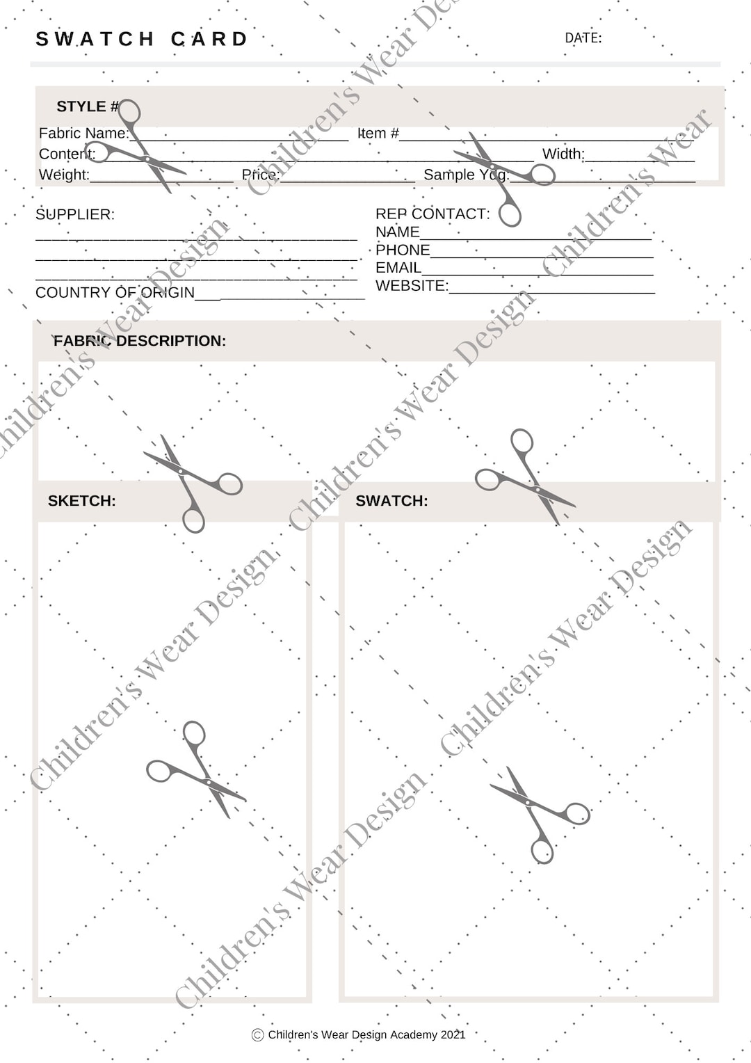 Large Fabric Swatch Card-fashion Industry Compatible Template - Etsy