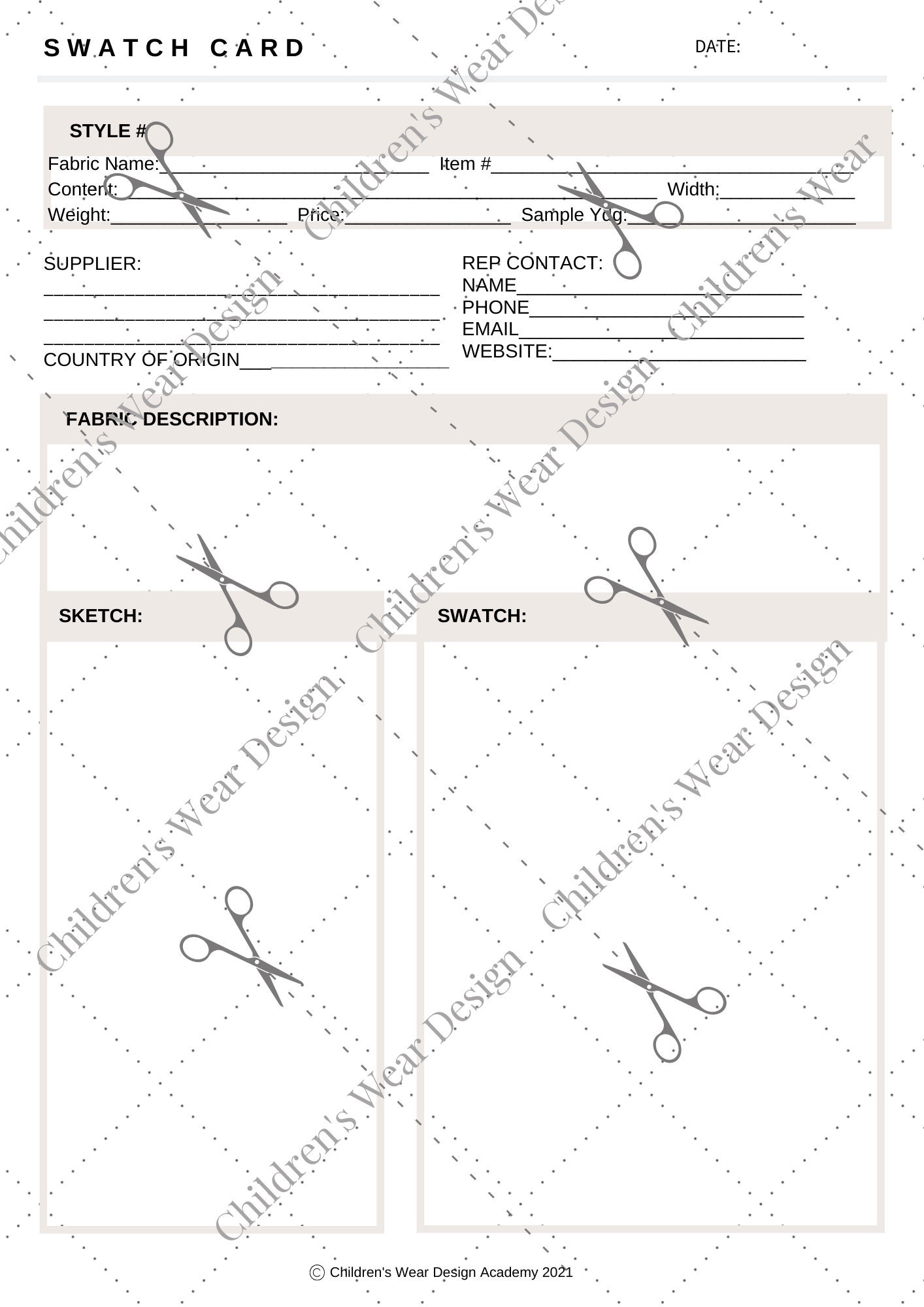 Large Fabric Swatch Card-fashion Industry Compatible Template - Etsy