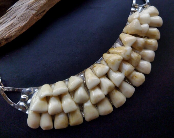 Gothic Teeth Necklace, Human Tooth Voodoo Artefact, Handmade Molars ...