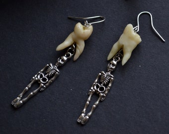 Gothic Teeth Earrings, Dangling Human Tooth, Handmade Molars, Oddities ...