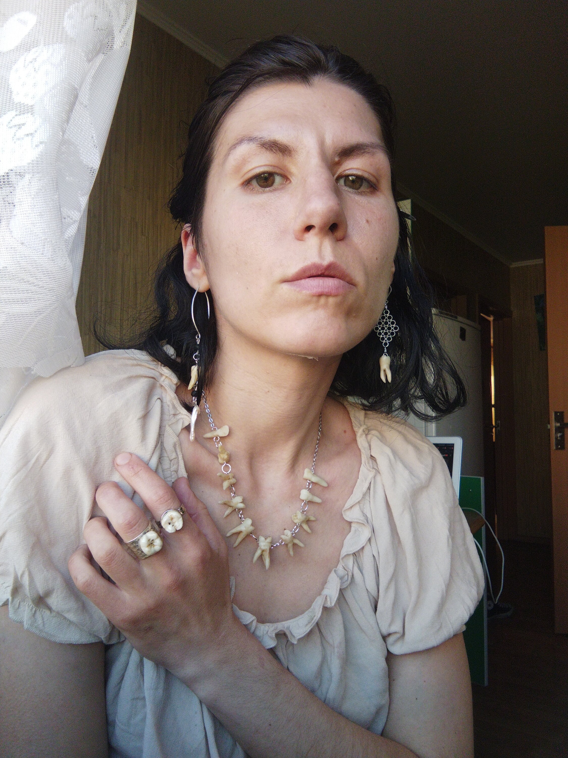 Gothic Teeth Necklace Human Tooth on Silver Chain Handmade - Etsy UK