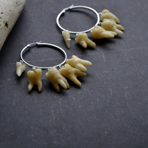 Gothic Teeth Earrings, Dangling Human Tooth, Handmade Molars, Oddities ...