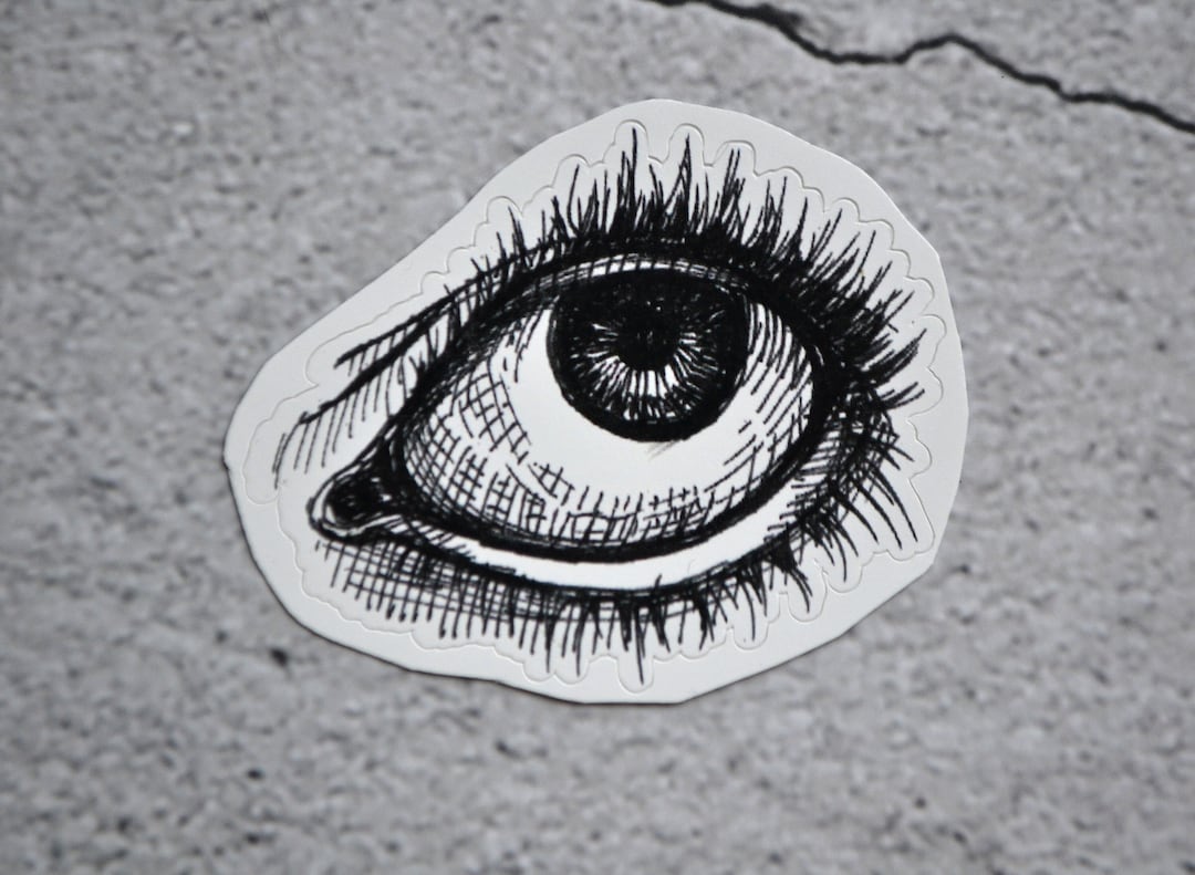 Creepy Eye Vinyl Sticker, Eyeball Gothic Decor, All Seeing Eye, Durable ...
