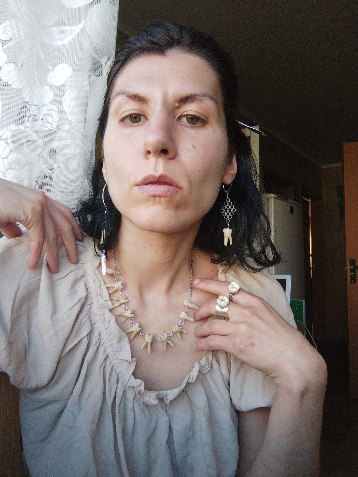 Gothic Teeth Necklace Human Tooth on Silver Chain Handmade - Etsy UK