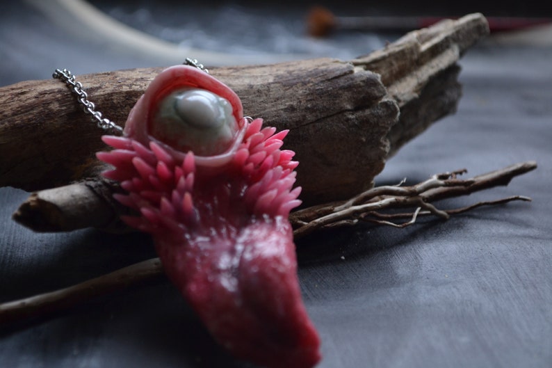 Creepy And Macabre Eyeball Tongue Pendant Wearable Bizarre Etsy