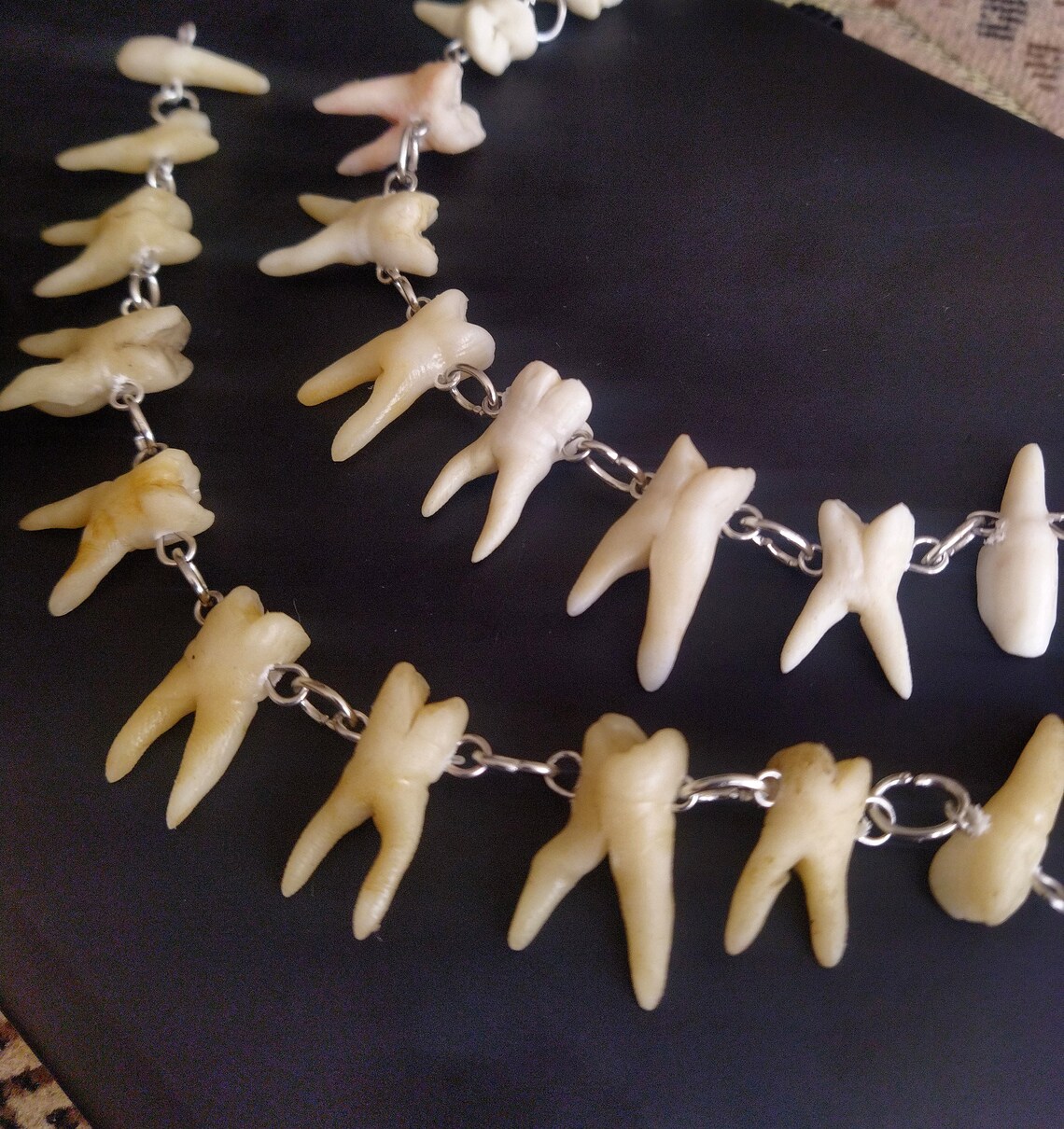 Gothic Teeth Necklace Human Tooth on Silver Chain Handmade - Etsy UK