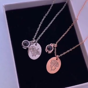 Projection Necklace Photo, Birth Flower Projection Necklace ...