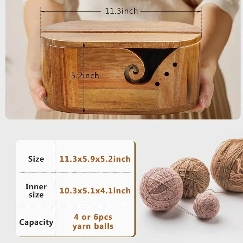 Bol à fil personnalisé avec support pour téléphone, porte-fil en bois ...