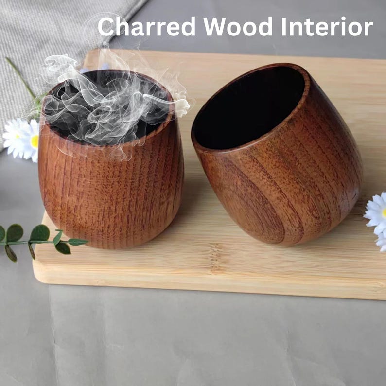 Personalized Charred Wooden Bourbon Drinking Cup, Custom Groomsmen ...