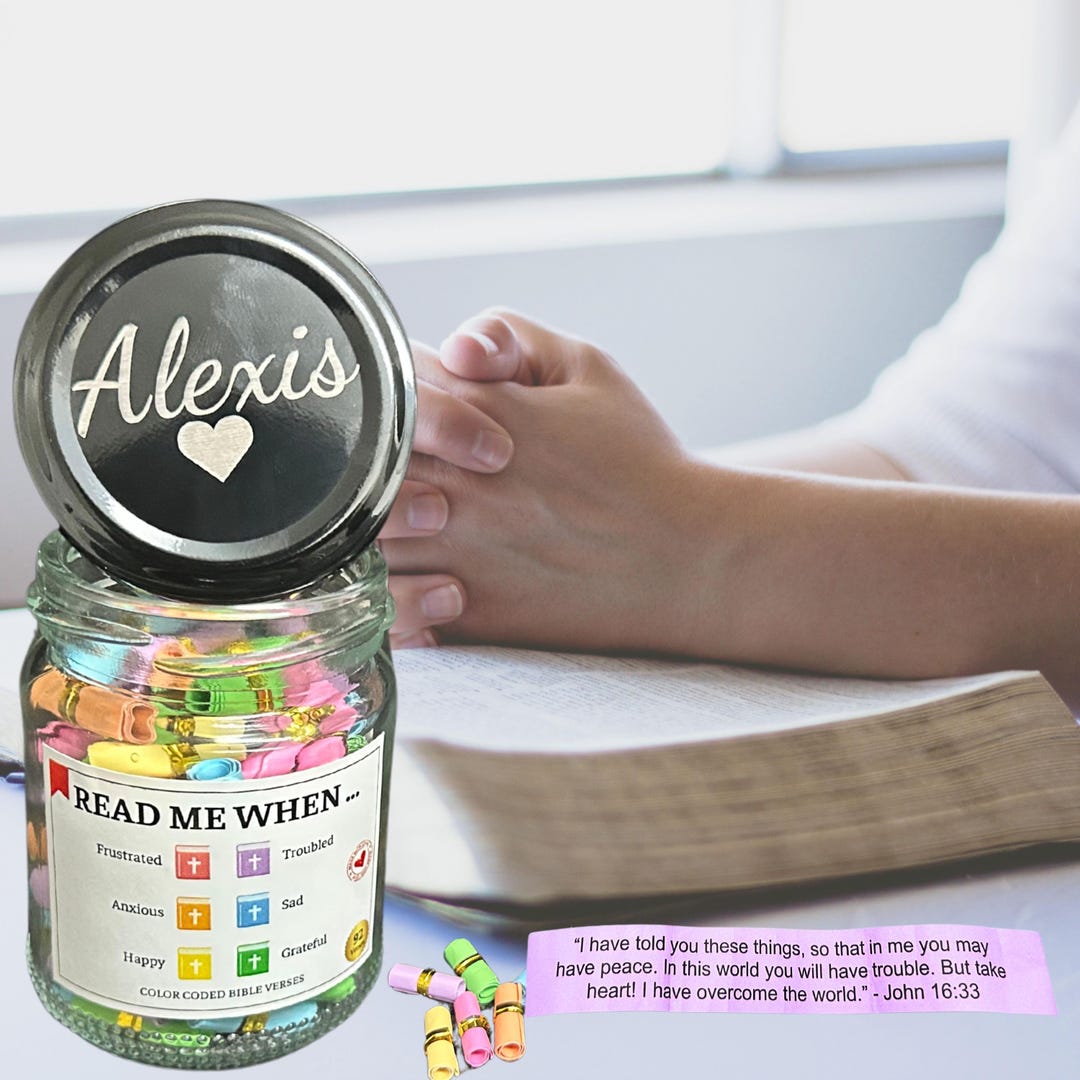 Bible Verse Jar, Read Me When Jar, Christian Affirmation Cards Gift ...