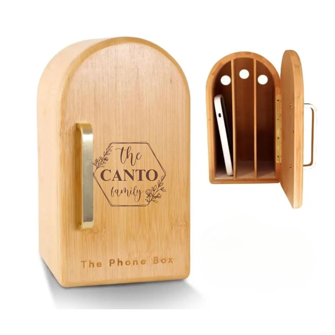 Wooden Phone Box Custom, Personalized Phone Holder for Quality Time ...