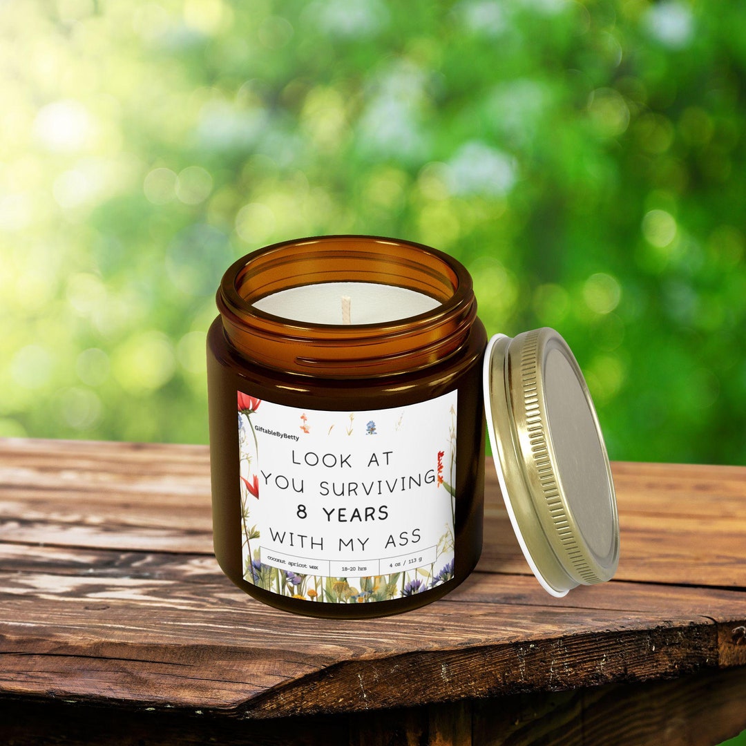 Eighth Year Anniversary Candle, Funny 8 Years Married Anniversary Gift ...