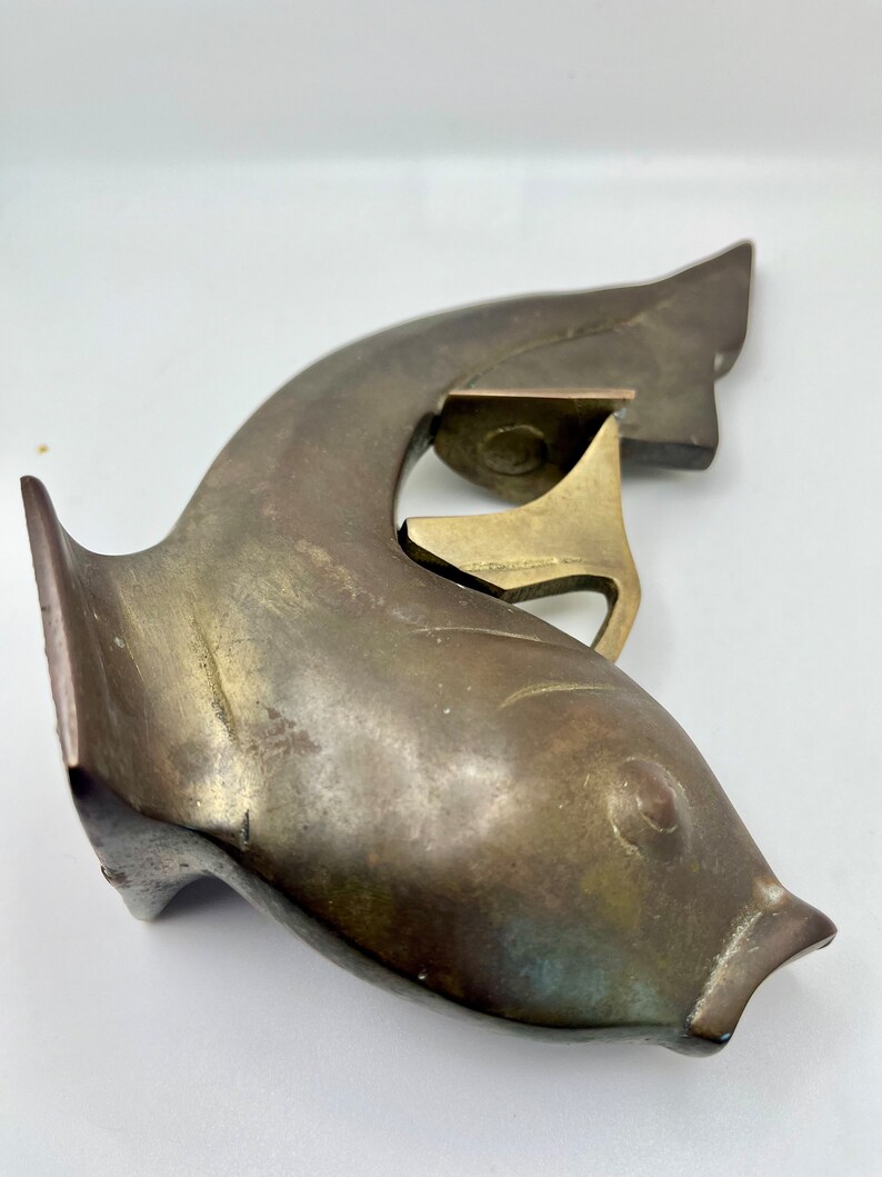 Dolbi Cashier Brass Cubist Fish Sculpture - Etsy Canada
